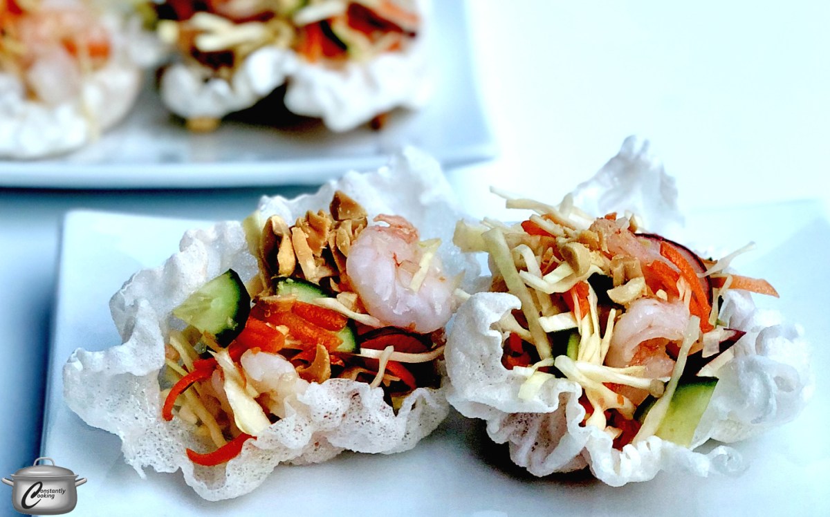 Vietnamese-inspired shrimp salad in rice paper puffs – Constantly ...